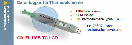 Datenlogger für Thermoelemente OM-EL-USB-TC-LCD