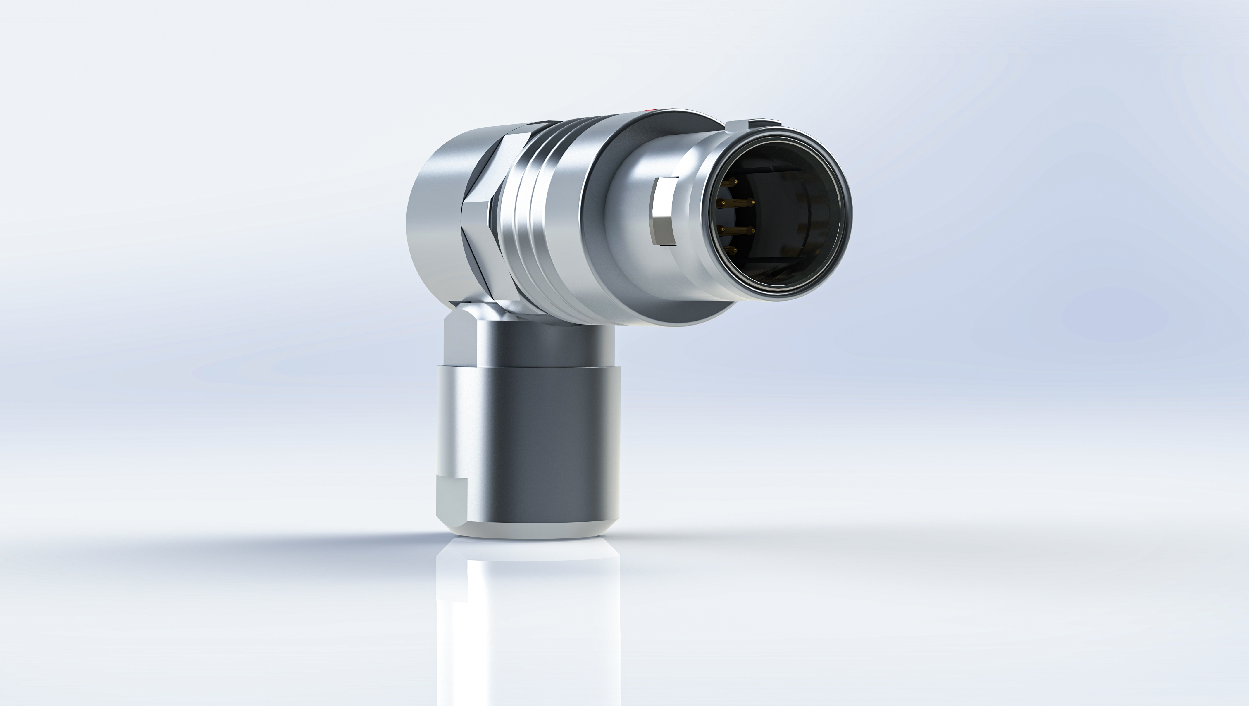 Rundsteckverbinder mit flexiblem 90° Kabelabgang